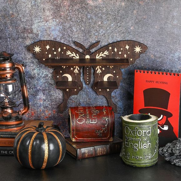 Kikiboheme | Wall Decor | Crystal Shelf Display Rustic Wooden Lunar ...